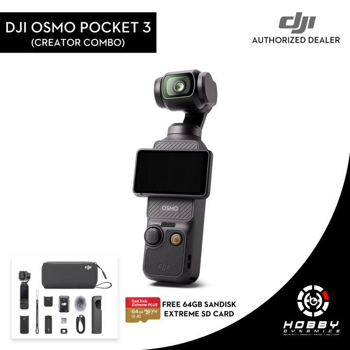DJI Osmo Pocket 3 (Creator Combo) with FREE Sandisk 64GB Extreme SD Card | Lazada PH