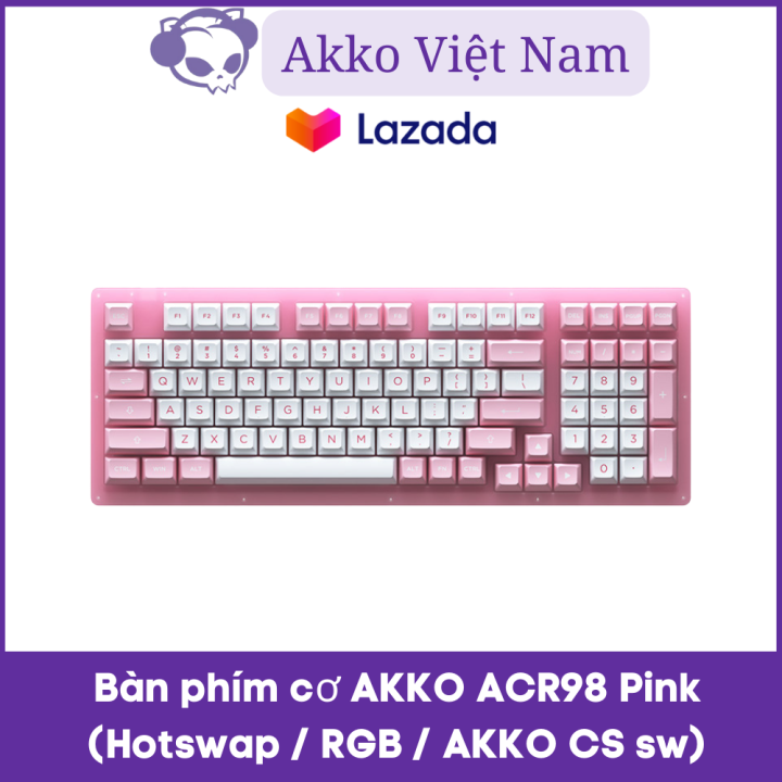 Bàn phím cơ AKKO ACR98 Pink (Hotswap / RGB / AKKO CS sw Jelly Pink ...