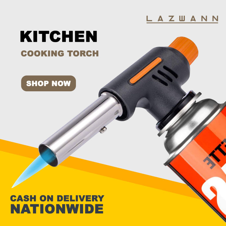 Kitchen Blow Torch Butane Burner Auto Ignition Camping Blow Jet Lighter Welding Burning Iron ...