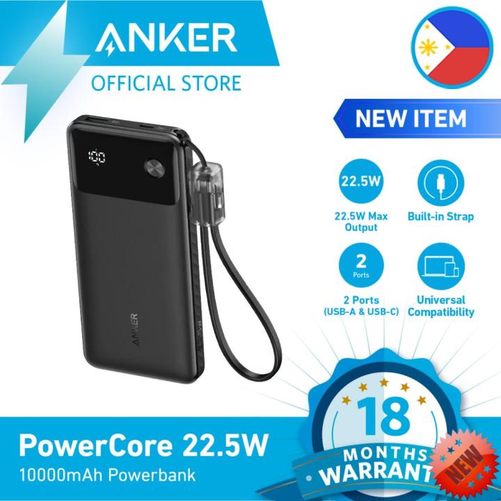 Anker Powercore 10,000Mah 22.5W IQ USB-C Port for iPhone 15 and 14 ...