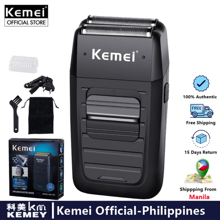 Kemei KM-1102 Rechargeable Cordless Shaver for Men Twin Blade ...