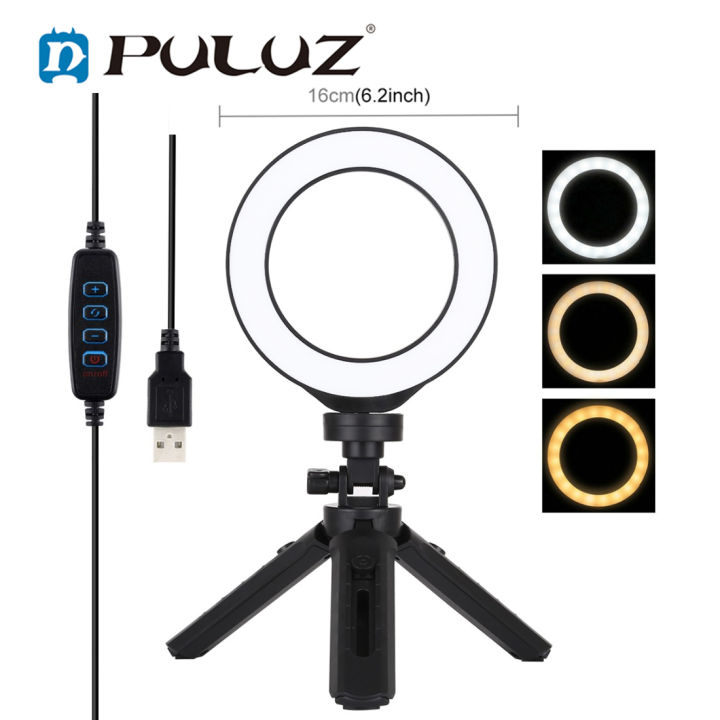 PULUZ 4.7/6.2 inch USB 3 Modes Dimmable Photography Selfie Ring Light ...