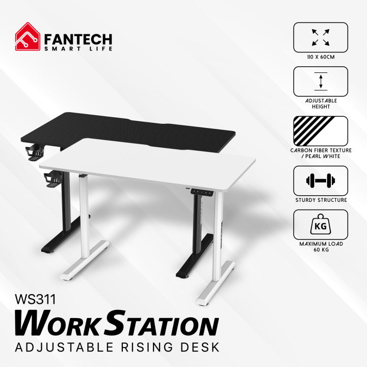 Fantech WS311 New Adjustable Desk Workstation - Modern Carbon Fiber ...