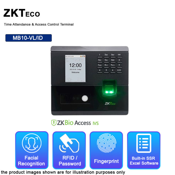 ZKTECO MB10-VL/ID Hybrid-Biometric Time Attendance & Access Control Terminal With ADMS | Lazada