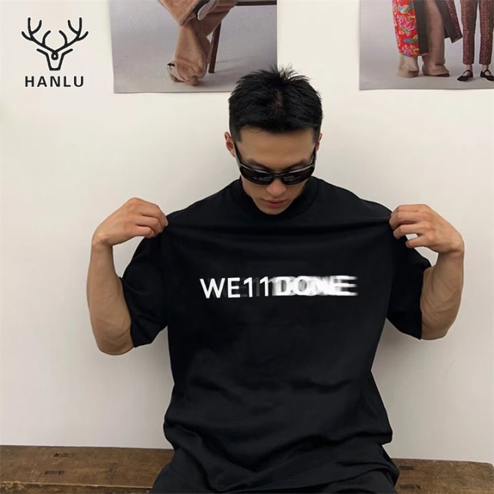 Hanlu อเมริกันลำลองเสื้อยืดผู้ชายแฟชั่นแขนสั้นที่เรียบง่ายลูกเรือคอด้านบนหล่อเสื้อยืด | Lazada.co.th