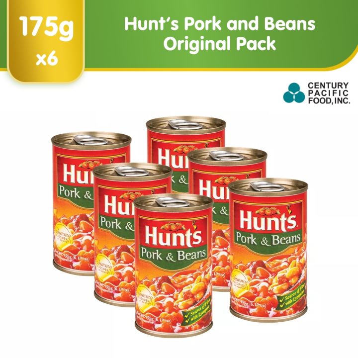 Hunt's Pork & Beans 175g (Pack of 6pcs) - Good Source of Fiber and ...