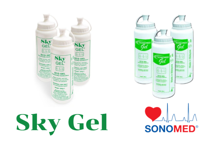 [พร้อมส่ง]เจลตรวจคลื่นไฟฟ้าหัวใจ ( 1 ขวด) ยี่ห้อ Sonomed / Sky Gel ECG ...