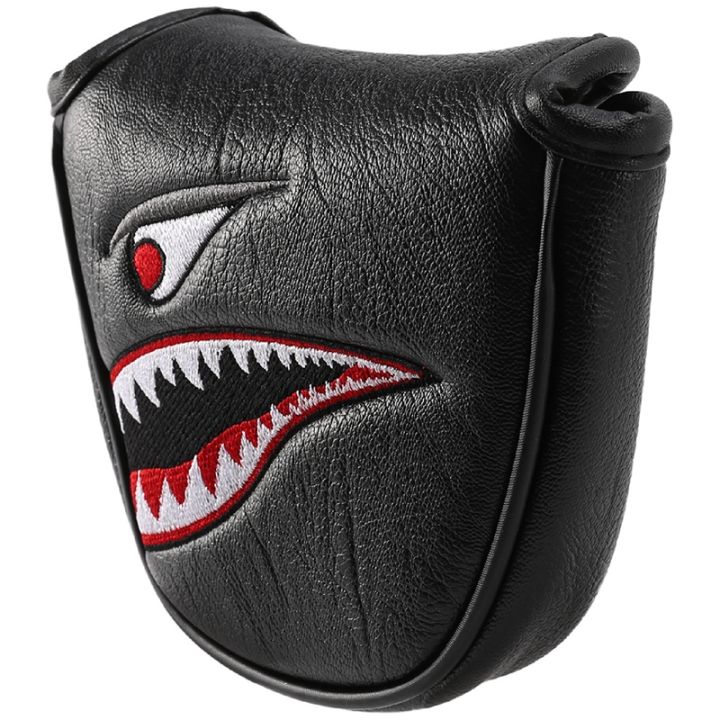 1Pc PU Leather with Shark Embroidery Magnet Golf Mallet Putter Head ...