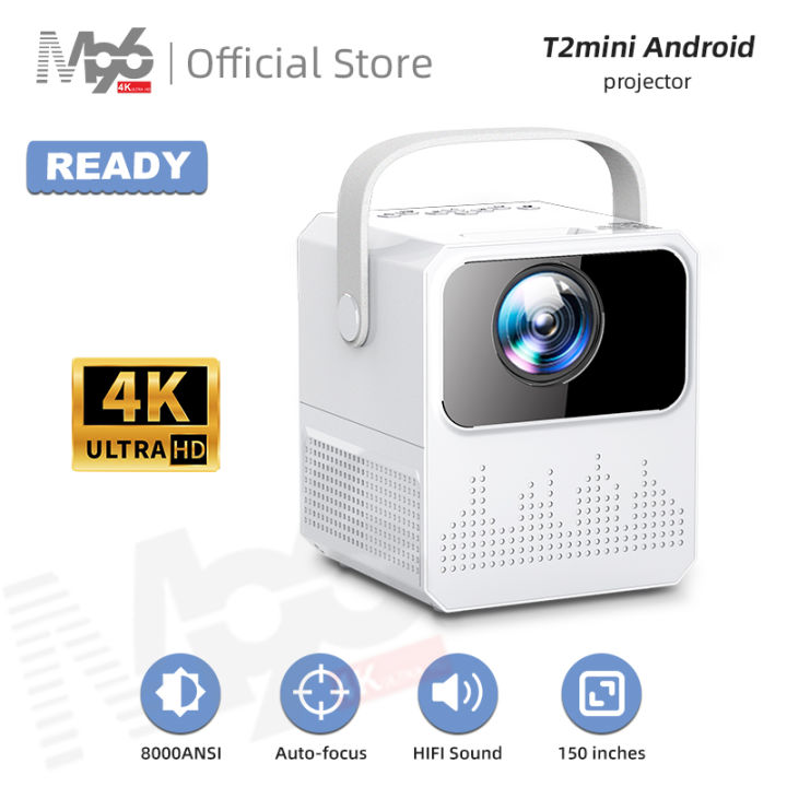 M96 Proyektor Android T2mini Bluetooth Projector WIFI 6000 Lumen 4K HD Home Theatertv Proyektor ...
