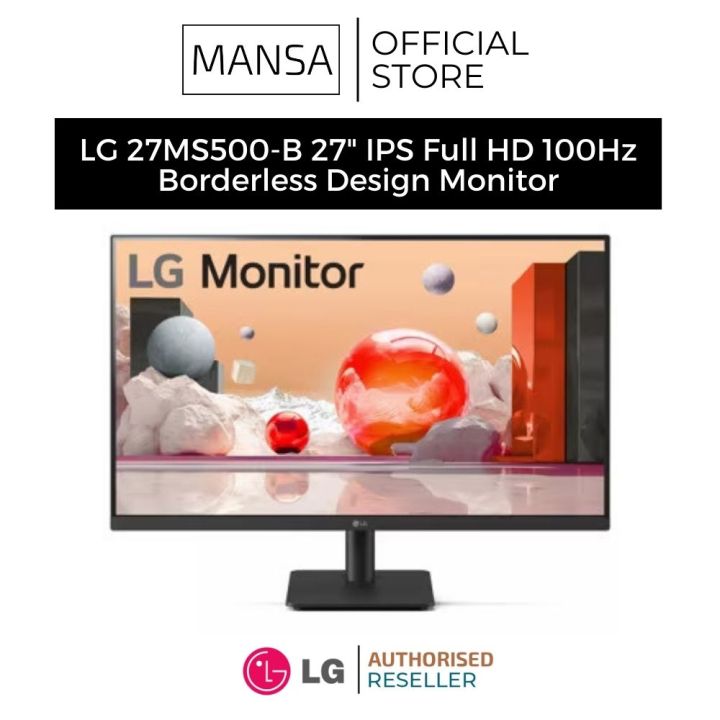 LG 27MS500-B 27" IPS Full HD 1080P 100Hz Borderless Design Monitor ...