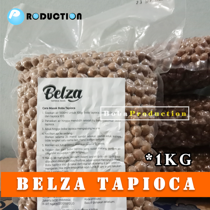Belza Tapioca Pearl 1kg - Tapioca Pearl Premium - Bubble Hitam Halal - bobaproduction | Lazada ...