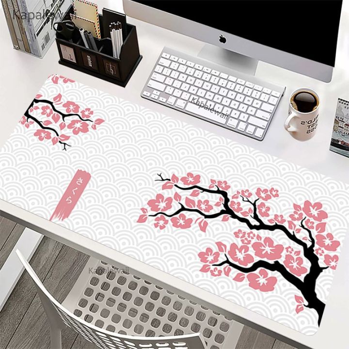 Pink Sakura Mouse Pad เครื่องเกมคอมพิวเตอร์ขนาดใหญ่ XXL Mouse Pad Art ...