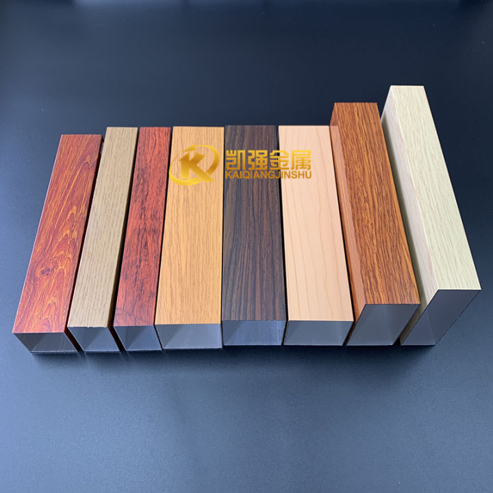 Wood grain aluminum square tube profile baking paint color aluminum ...
