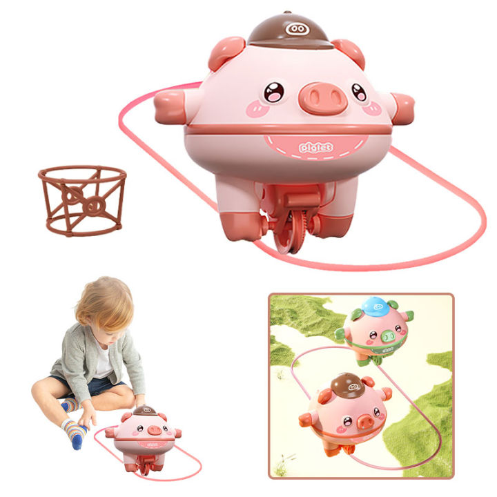 แก้วทัมเบลอร์ทรงตัวหมูไจโรสโคปจักรยานล้อเดียวของเล่นไฟฟ้าเด็กผู้หญิง ...