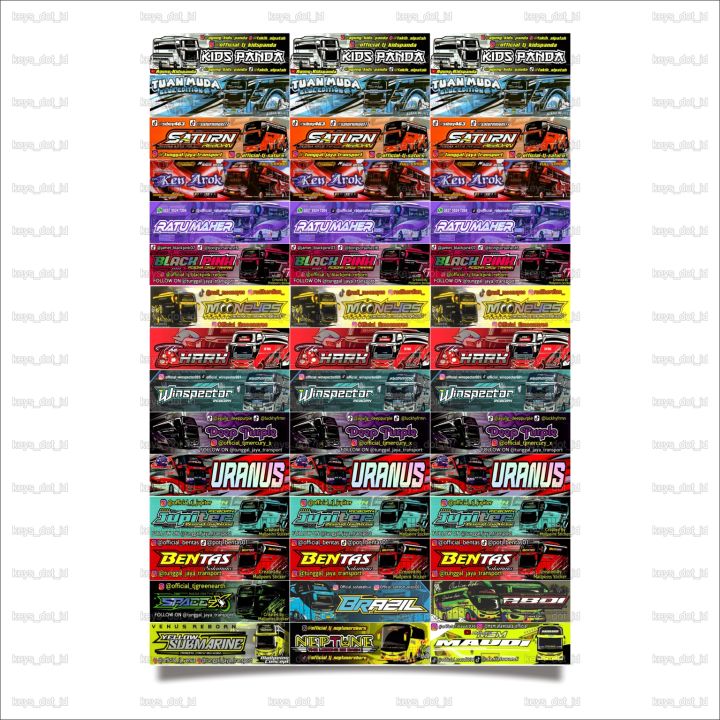 Stiker Bus Mania Isi 45pcs Stiker Bus Basuri, Stiker Bus Viral, Stiker ...