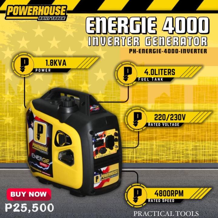POWERHOUSE ENERGIE SERIES SMART INVERTER GENERATOR (PH-ENERGIE-4000 ...