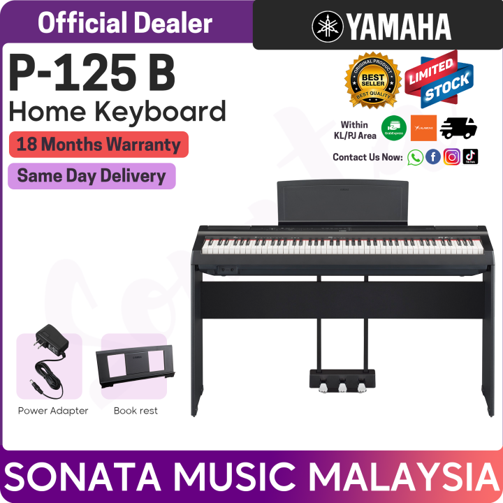All new products Yamaha P125 Black 88 Keys Digital Piano Package A ( P-125 / P 125 / p125 ...