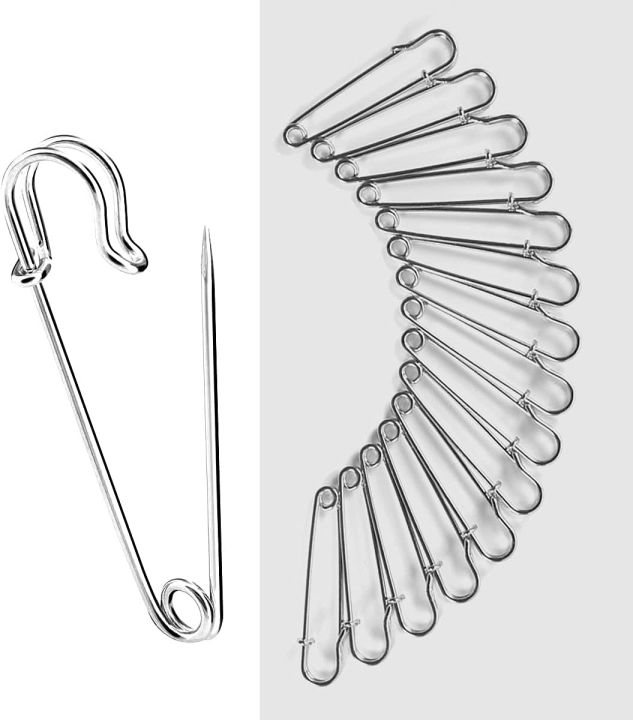 Large Safety Pins for Clothes 15PCS 2 Inch Heavy Duty Nappy Pins Safety ...