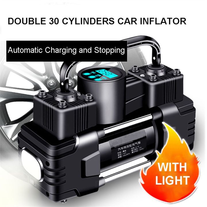 Vehicle Mounted Inflator Pump 12V Digital Tire Air Pump Car 2 Cylinder ...