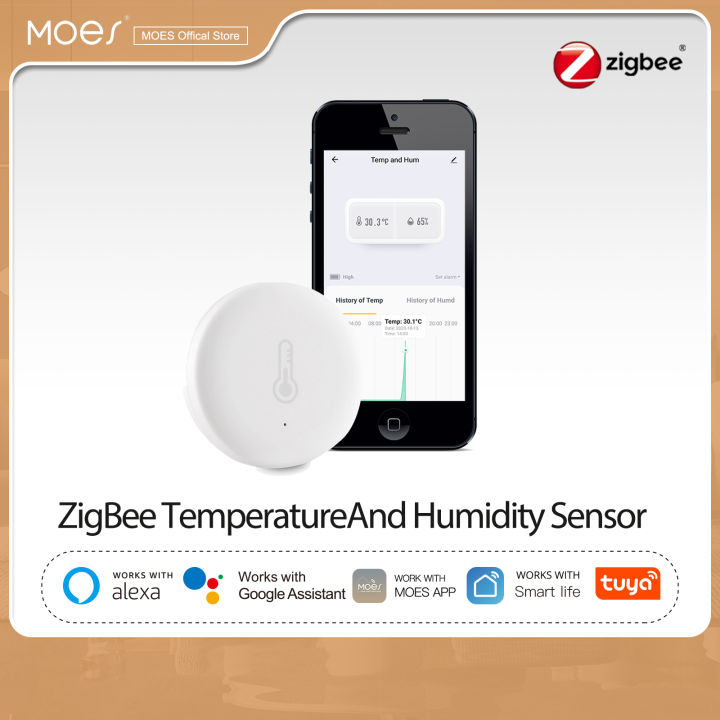 MOES Tuya Smart ZigBee Smart Temperature And Humidity Sensor Battery ... MOES Tuya Smart ZigBee Smart Temperature And Humidity Sensor Battery ...