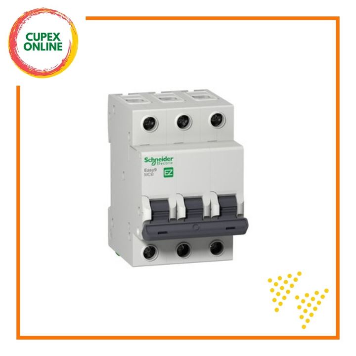 Schneider Electric Easy9 10A 3 Pole MCB 6kA Type C | Lazada
