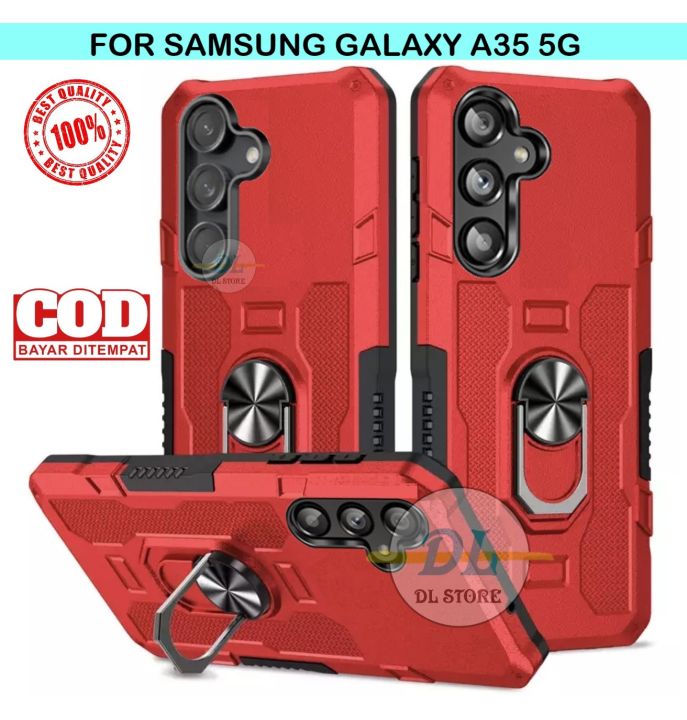 Casing Samsung Galaxy A35 5G Hard Case Hit Ring Armor Robot Case ...