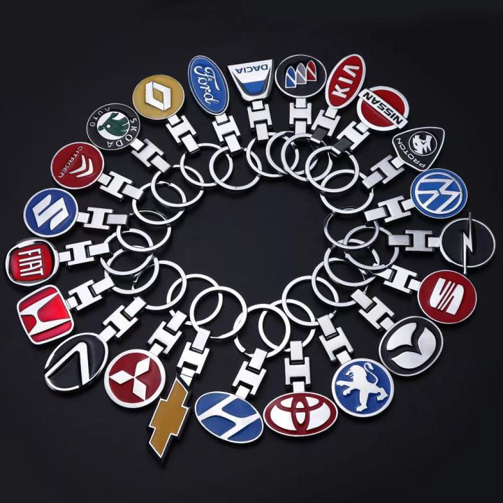 Keychain with car stainless steel metal logo-suzuki Toyota Honda Nissan ...