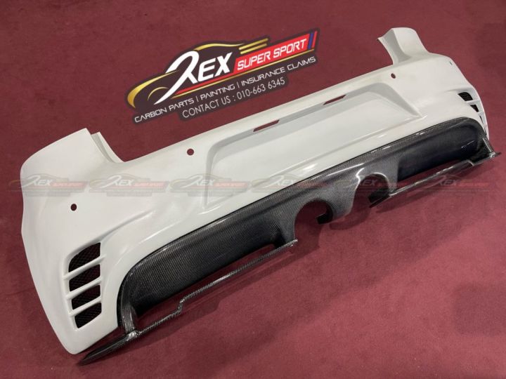 VW Volkswagen Golf MK6 R Revozport Rear Bumper Diffuser Carbon Fiber ...