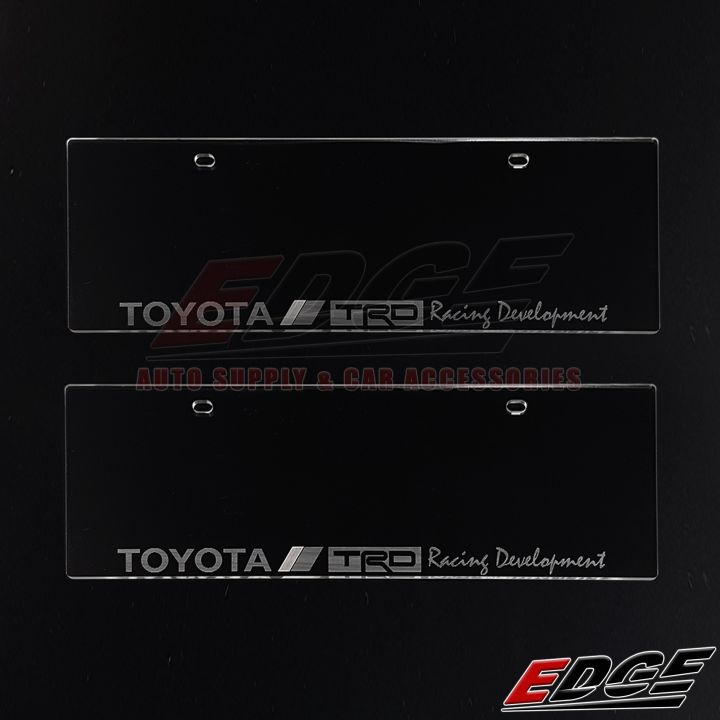 (Engraved) TOYOTA TRD RACING DEVELOPMENT Clear License Plate Cover 2pcs ...