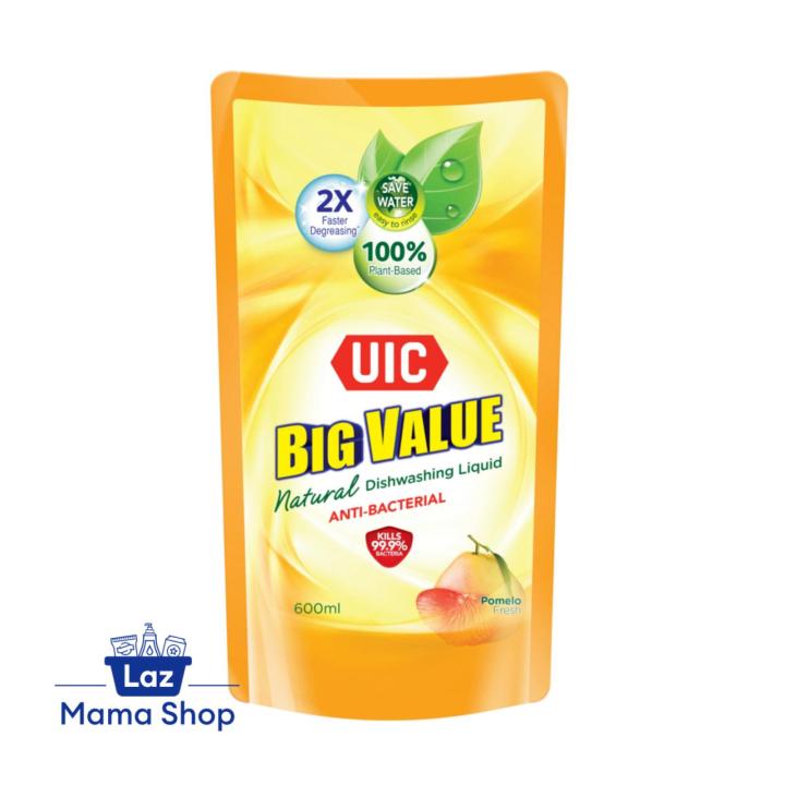 UIC Big Value Natural Anti-Bacterial Dishwashing Liquid Refill Pack ...