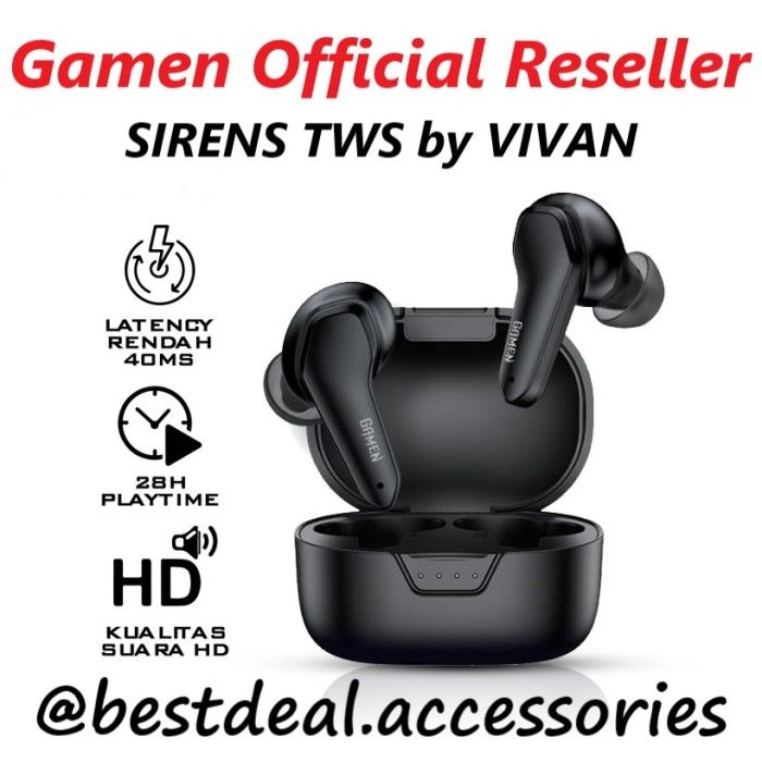 Gamen Sirens Gaming Headset Earphone Low Latency Bluetooth TWS Vivan ...