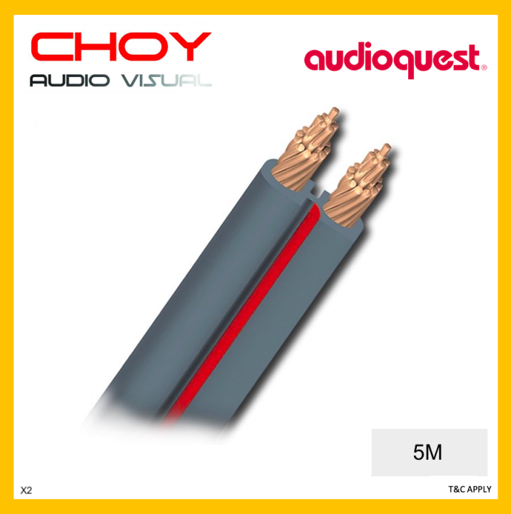 AUDIOQUEST X2 (14 AWG) BULK SPEAKER CABLE LOOSE (Grey) - 5 meter | Lazada