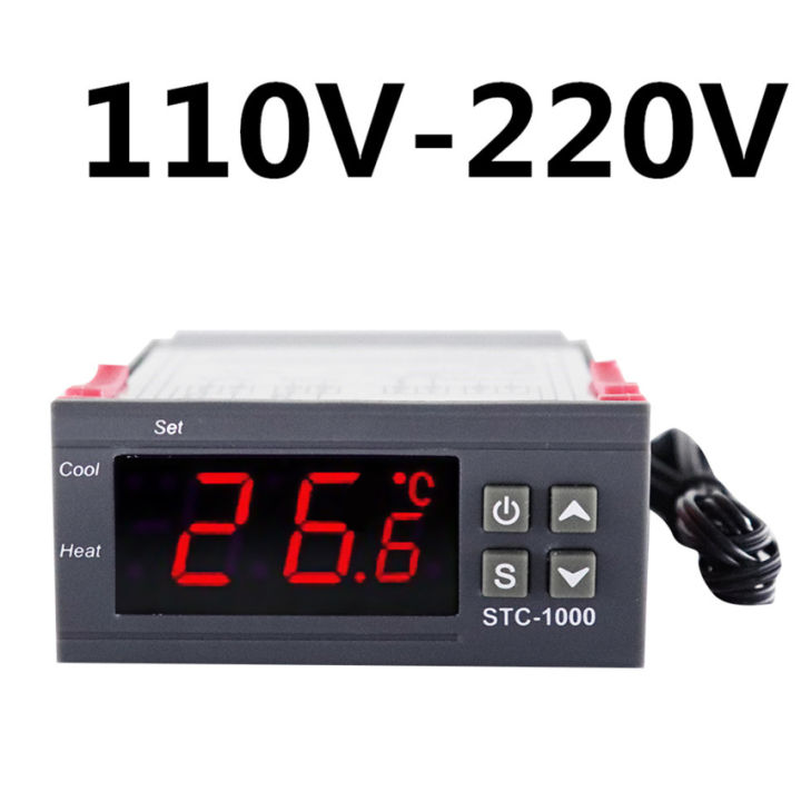 Digital Thermostat Temperature Controller Thermoregulator Relay LED 10A Heating Cooling STC-1000 ...
