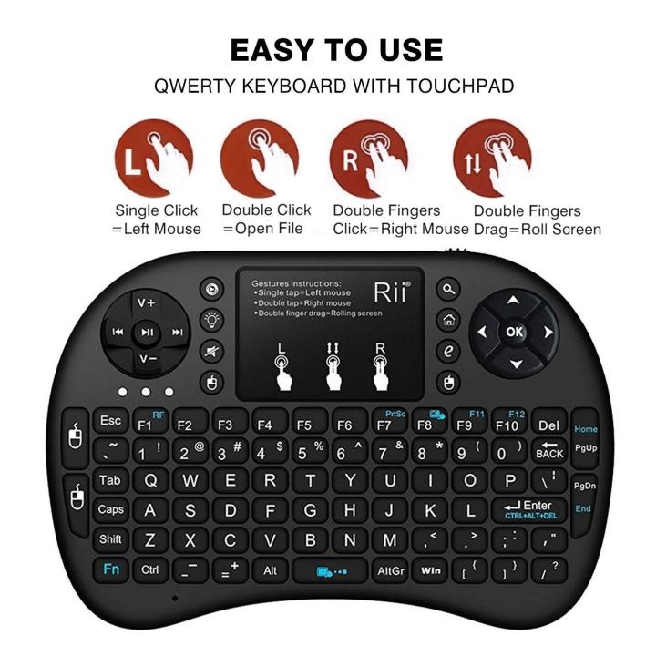 2.4G Mini Wireless Keyboard with Touchpad＆QWERTY Keyboard Portable ...