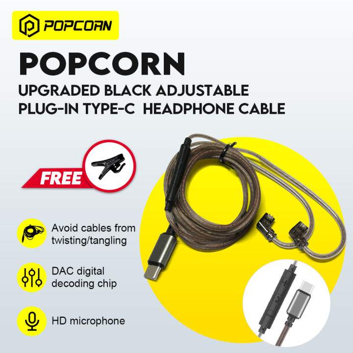 POPCORN Upgraded USB Type-C Cable with MIC, Original Replacement Cable ...