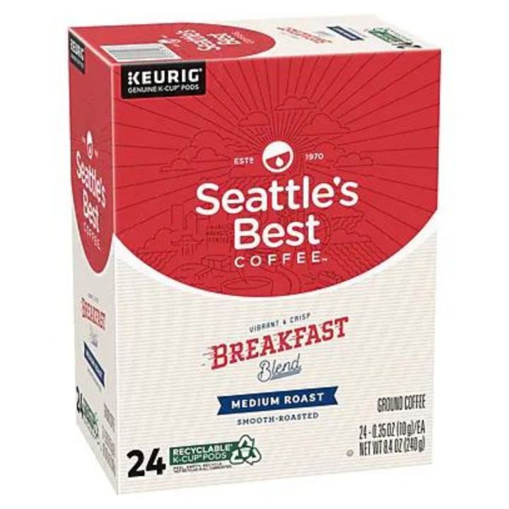 Seattle's Best Keurig k-cup, Breakfast Blend Medium Roast, 24 pods/box ...