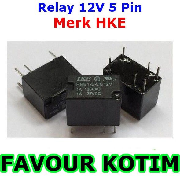 Relay HKE 12Volt 5Pin Hitam - Modifikasi Rakitan Lampu 12v 5 pin ...