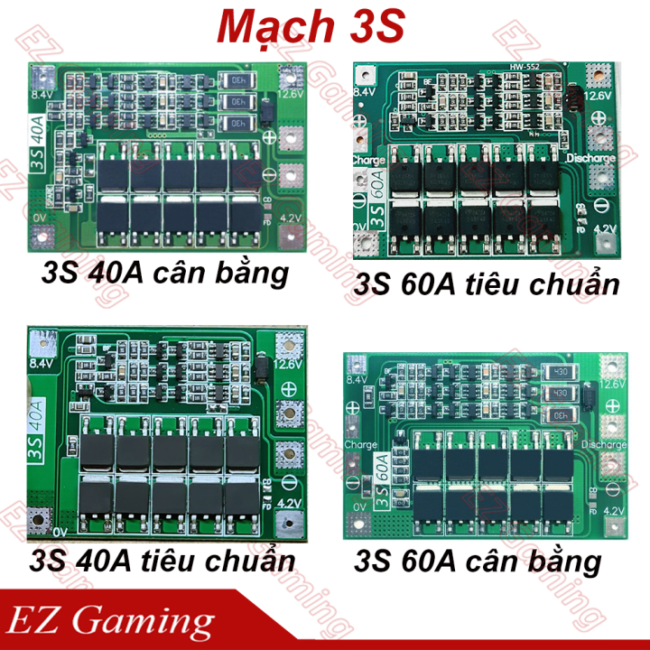 Mạch pin 3s 12V sạc xả cân bằng 40-60A bảo vệ pin lithium-ion, dùng cho ...