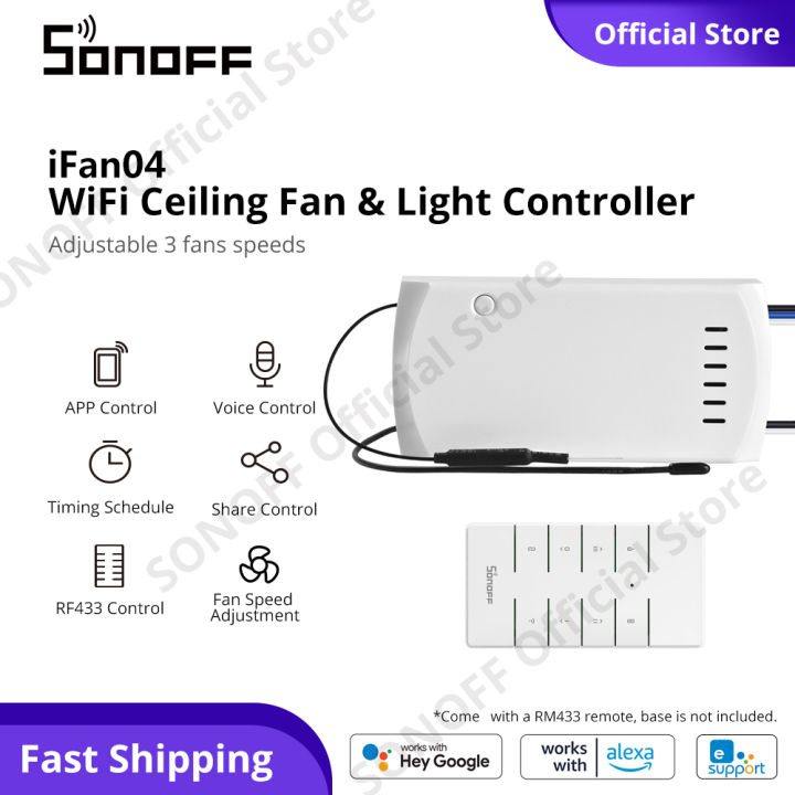 SONOFF iFan04 Smart Switch WiFi Ceiling Fan and Light Controller ...