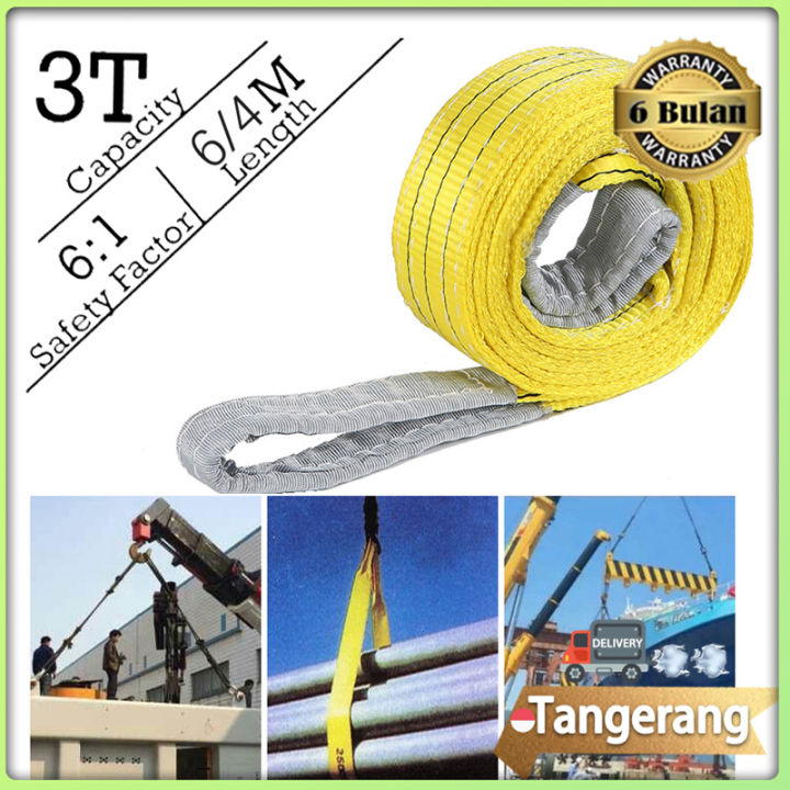 Webbing Sling Belt 3 Ton X 4 Meter & 3 Ton X 6 Meter Tali Angkat Sling Belt Double Ply Polyester ...