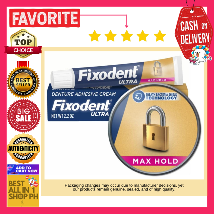 Fixodent Ultra Max Hold 62g Denture Adhesive Cream for full and partial ...