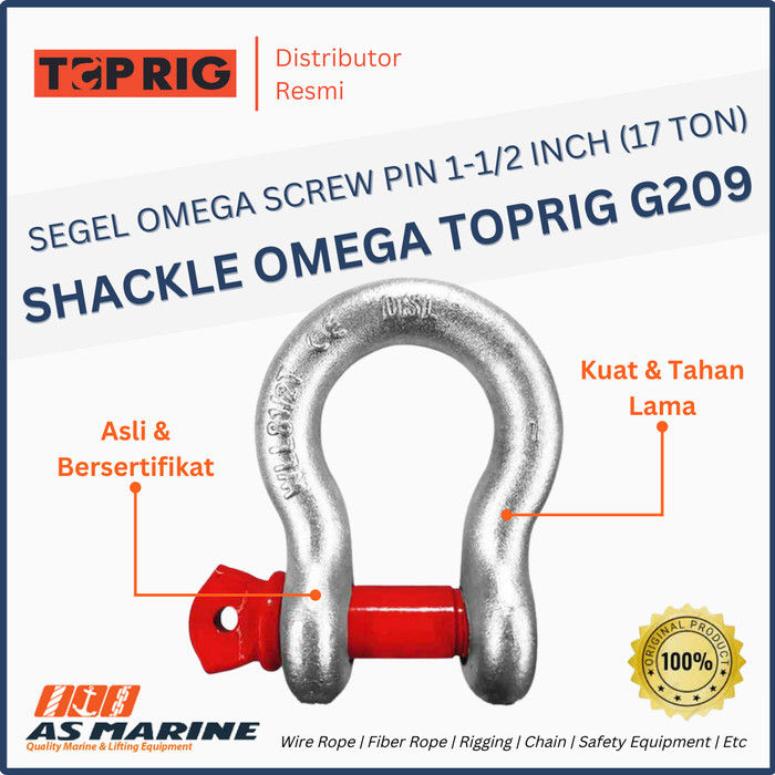 Shackle / Segel Omega Screw Pin G209 1-1/2 Inch 17 Ton TOPRIG | Lazada ...