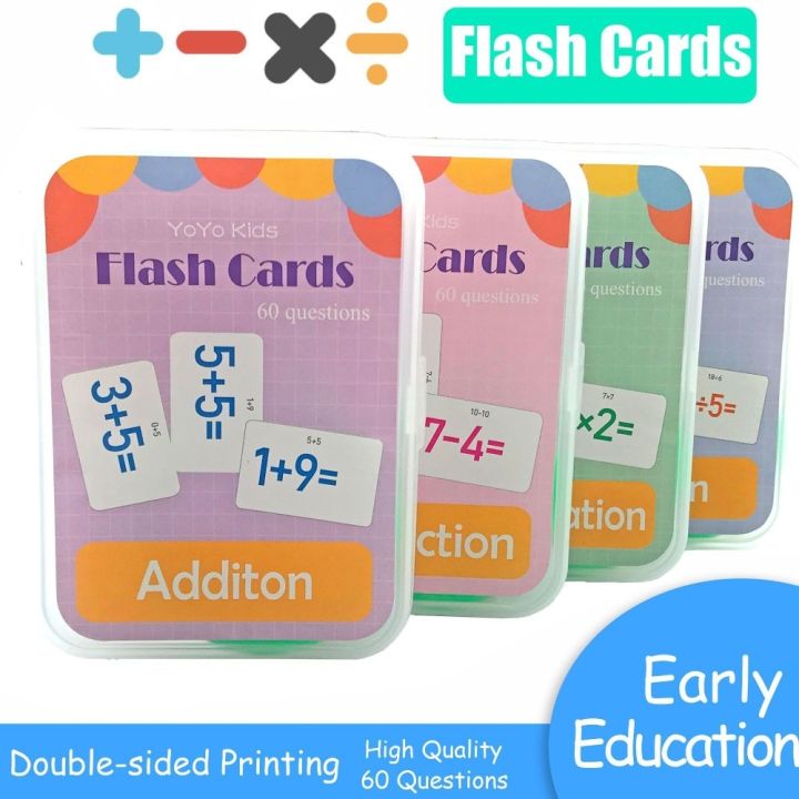 Montessori Math Toys Math Flash Cards Addition Subtraction ...