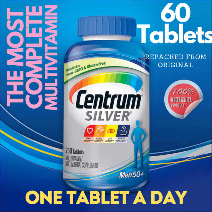 Centrum Silver Men 50+ | 90 TABLETS repacked from original Expiry 12/30 ...