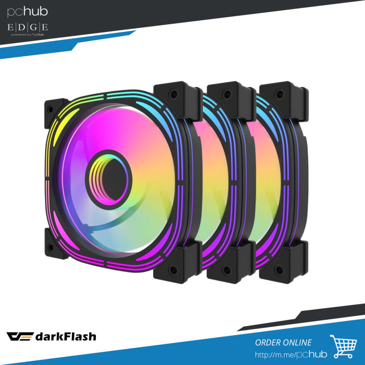 PChub | darkFlash Infinity 24 aRGB black, 3 pack, 120mm, aux fan, 6 pin | Lazada PH