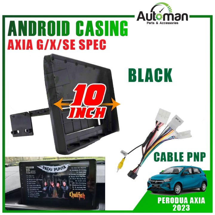 Casing Android Perodua Axia 2023 - 2024 G X SE Spec Black Dashboard ...