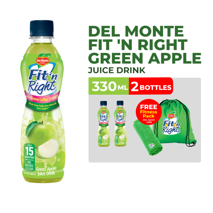 DEL MONTE Fit 'n Right Classic Green Apple 330ml x 2 | Lazada PH