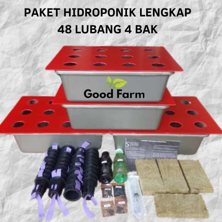 PAKET HIDROPONIK 48 LUBANG 4 BAK \\ PAKET HIDROPONIK PEMULA \\ PAKET HIDROPONIK LENGKAP ...