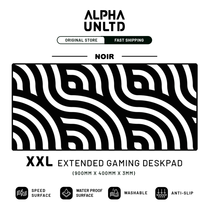 Alpha Unltd Gaming Mousepad XXL | Noir | Standard (Speed-control ...