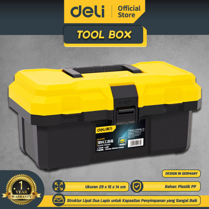 Deli Tool box / Kotak Perkakas Plastik 12" Kuat 2 Tingkat DL432612 ...